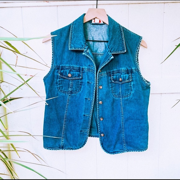 Vintage | Jackets & Coats | Vintage Vsco Y2k 9s Dark Wash Denim Jean ...